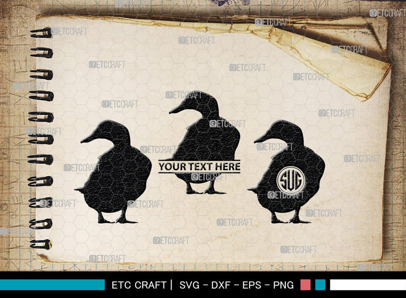 Duck Monogram, Duck Silhouette, Duck SVG, Flying Duck Svg, Hunting Svg ...