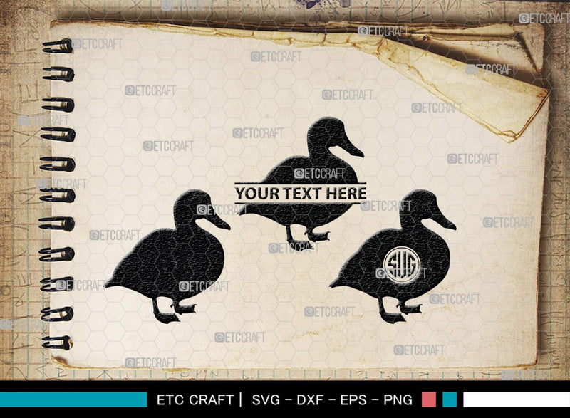 Duck Monogram, Duck Silhouette, Duck SVG, Flying Duck Svg, Hunting Svg ...