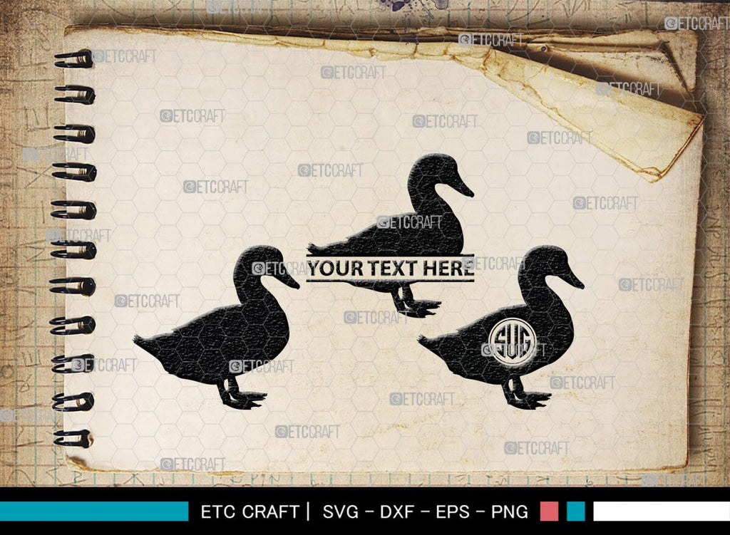 Duck Monogram, Duck Silhouette, Duck SVG, Flying Duck Svg, Hunting Svg ...