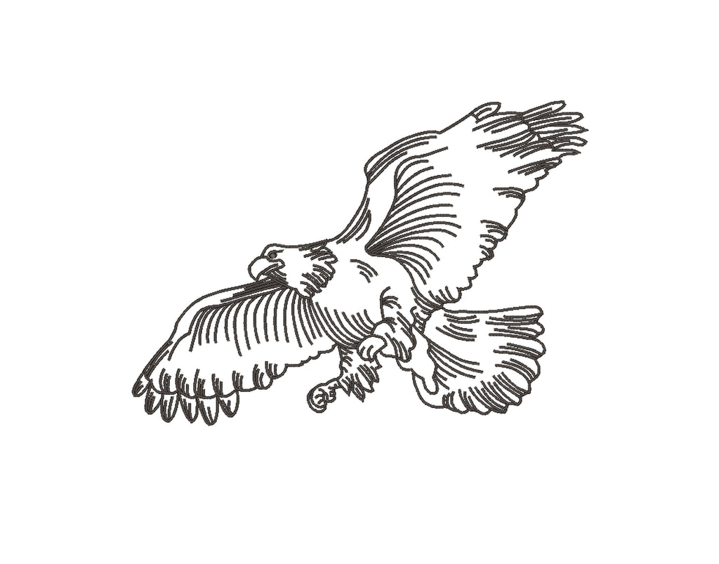 Eagle Machine Embroidery Design, Flying Eagle Embroidery Design, 3 ...
