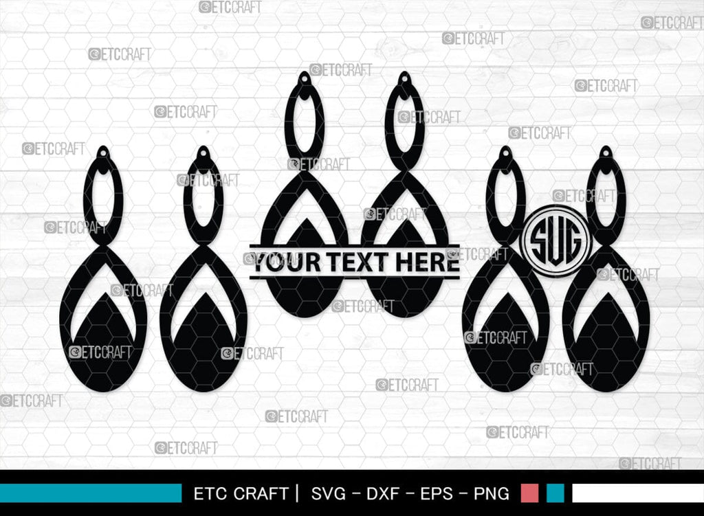Earring Monogram, Earring Silhouette, Earrings SVG, Jewelry Svg ...