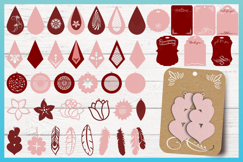 Earring Necklace Pendant Template SVG Bundle - So Fontsy
