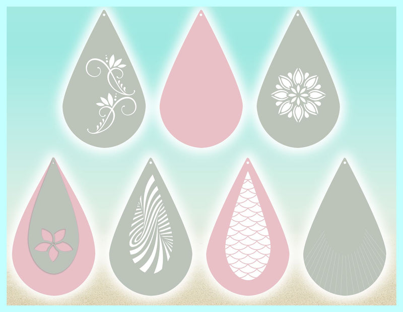 Earring Necklace Pendant Template SVG Bundle - So Fontsy