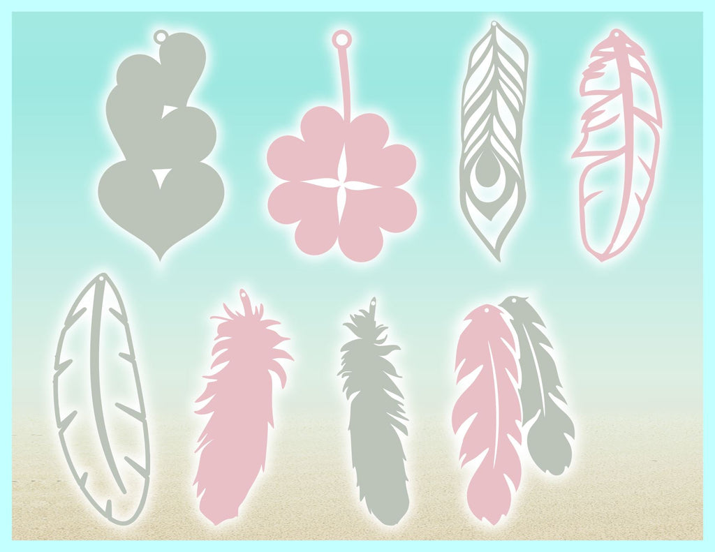 Earring Necklace Pendant Template SVG Bundle - So Fontsy