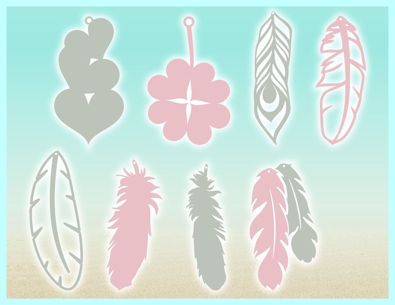 Earring Necklace Pendant Template SVG Bundle - So Fontsy