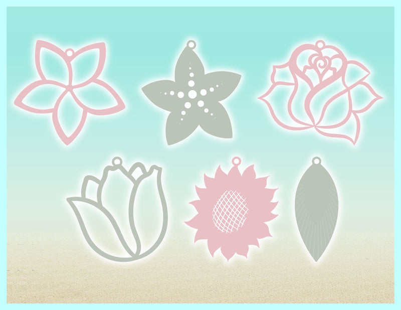 Earring Necklace Pendant Template SVG Bundle - So Fontsy