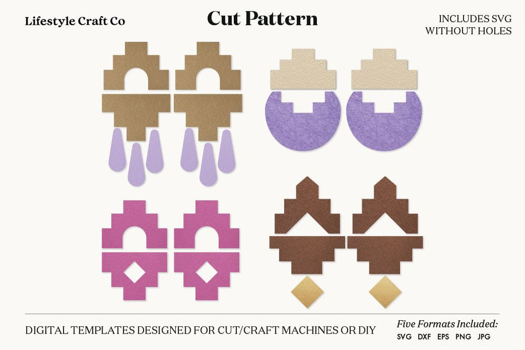 Earring SVG, Faux Leather Earring Templates, Cricut cut file - So Fontsy