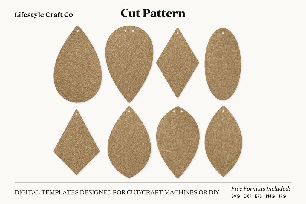 Earring SVG, Faux Leather Earring Templates, Cricut cut file - So Fontsy