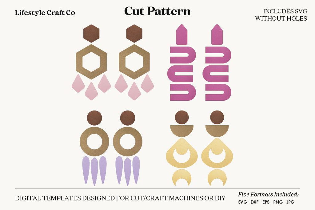 Earring SVG, Faux Leather Earring Templates, Cricut cut file - So Fontsy