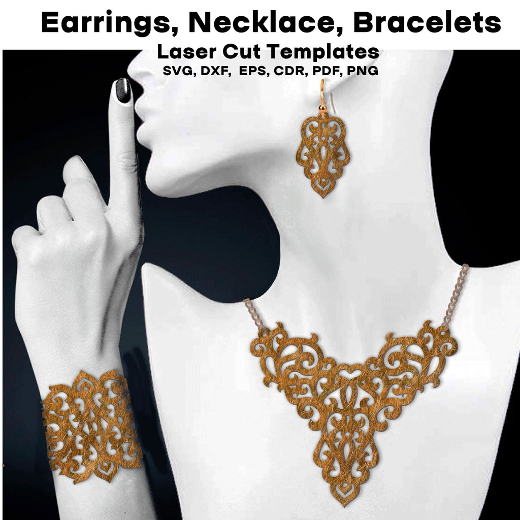 Earrings, Bracelets, Necklace SVG Cutting Files. - So Fontsy