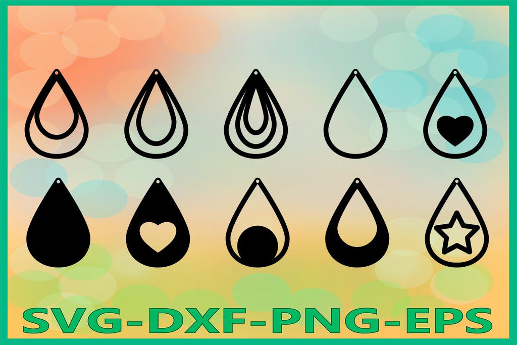 Earrings SVG, Tear Drop, Earrings Bundle - So Fontsy