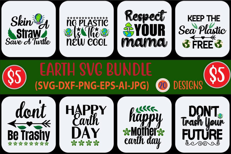 EARTH DAY SVG BUNDLE SVG Cut File SVGs,quotes-and-sayings,food-drink ...