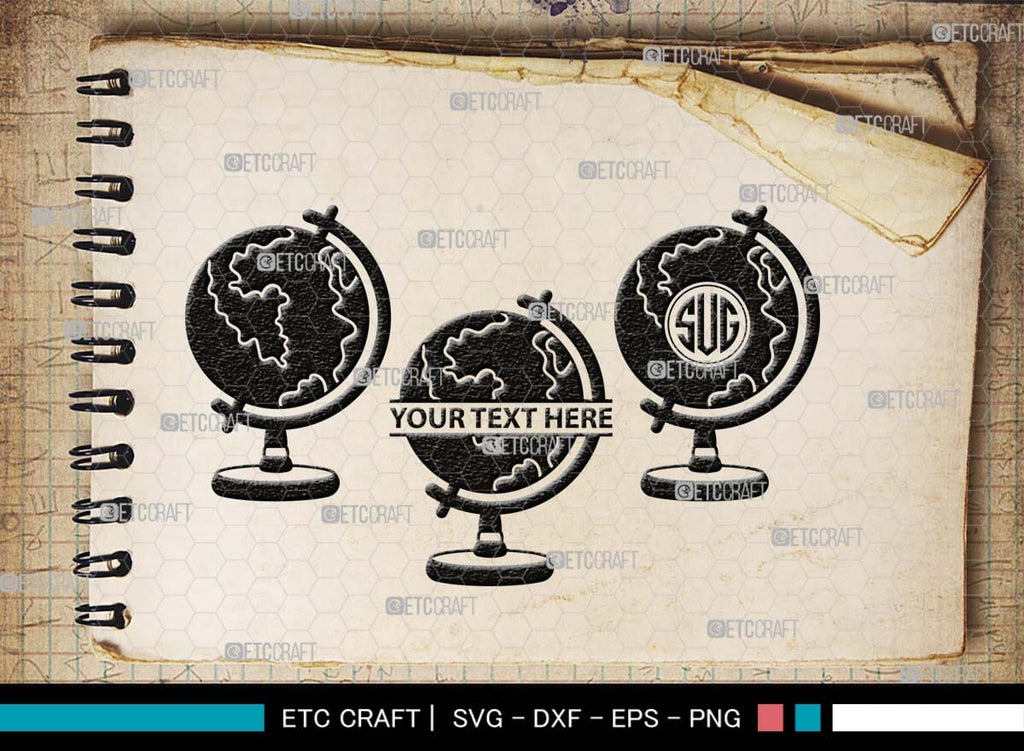 Earth Monogram, Earth Silhouette, Earth SVG, Planet Svg, World Svg, Un ...