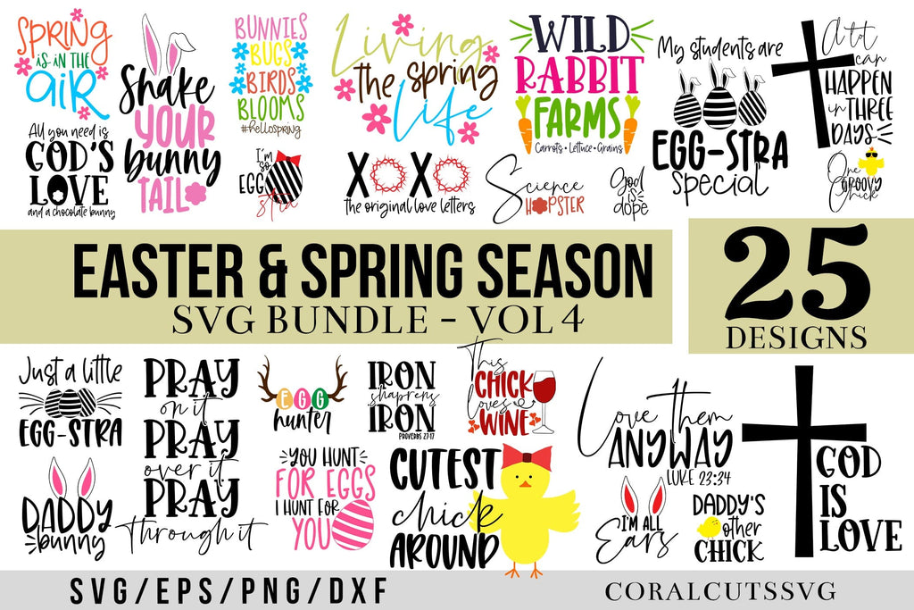 Easter and Spring Season Quote SVG Bundle - So Fontsy