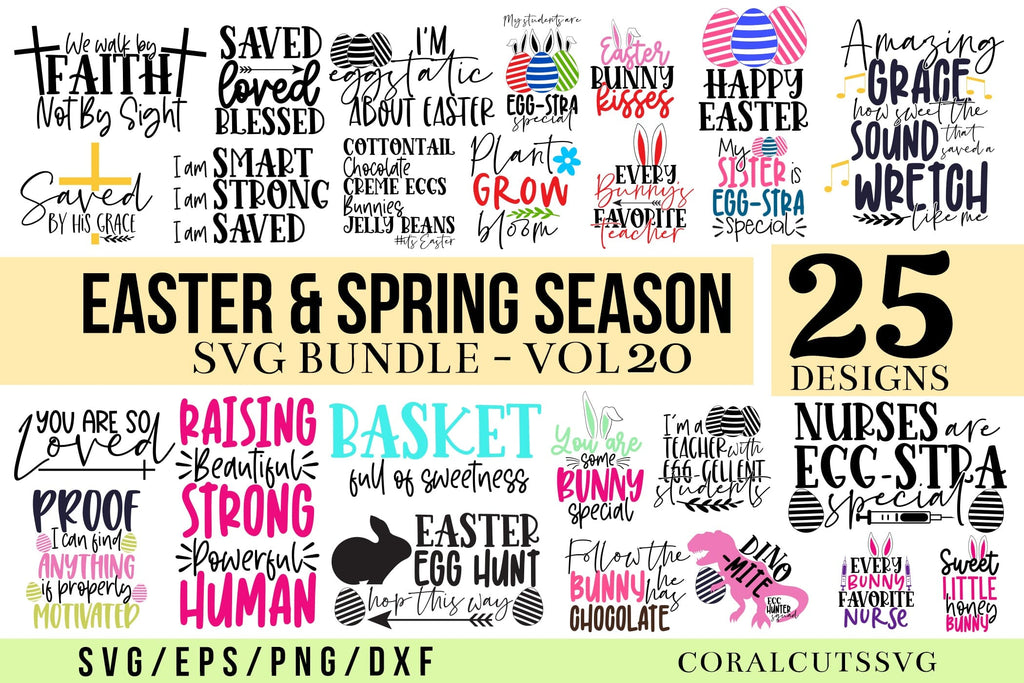Easter and Spring Season SVG Design Bundle - 25 Design - So Fontsy