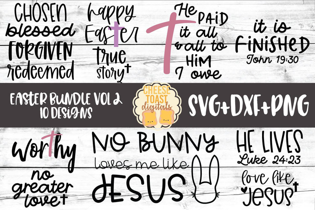 Easter Bundle Vol 2 - Religious SVG PNG DXF Cut Files - So Fontsy