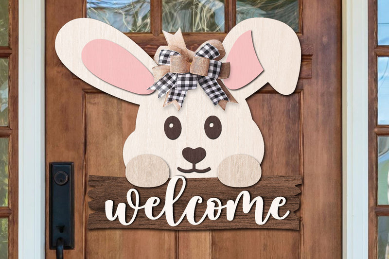 Easter Bunny Door Hanger SVG | Easter Bunny SVG | Laser Cut Files - So ...