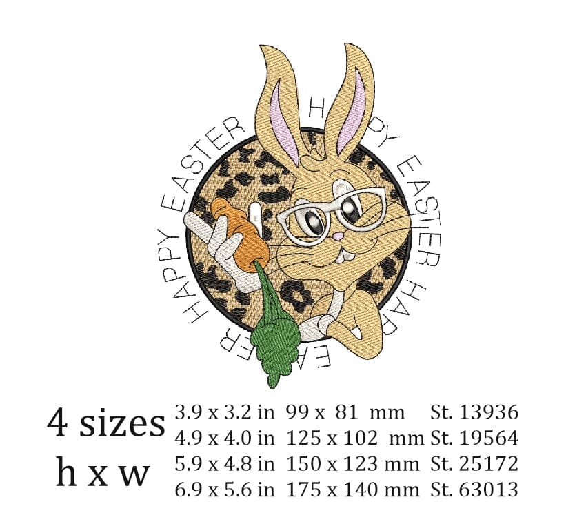 Easter bunny embroidery design. - So Fontsy