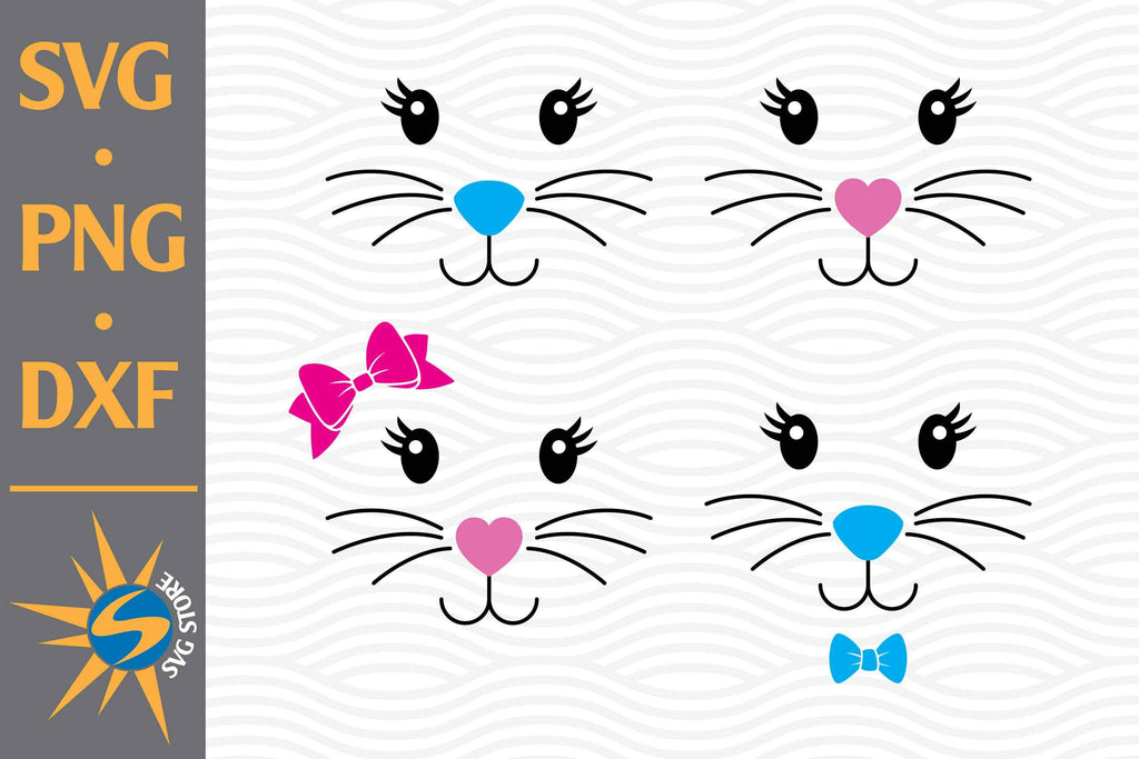 Easter Bunny Face SVG, PNG, DXF Digital Files Include - So Fontsy