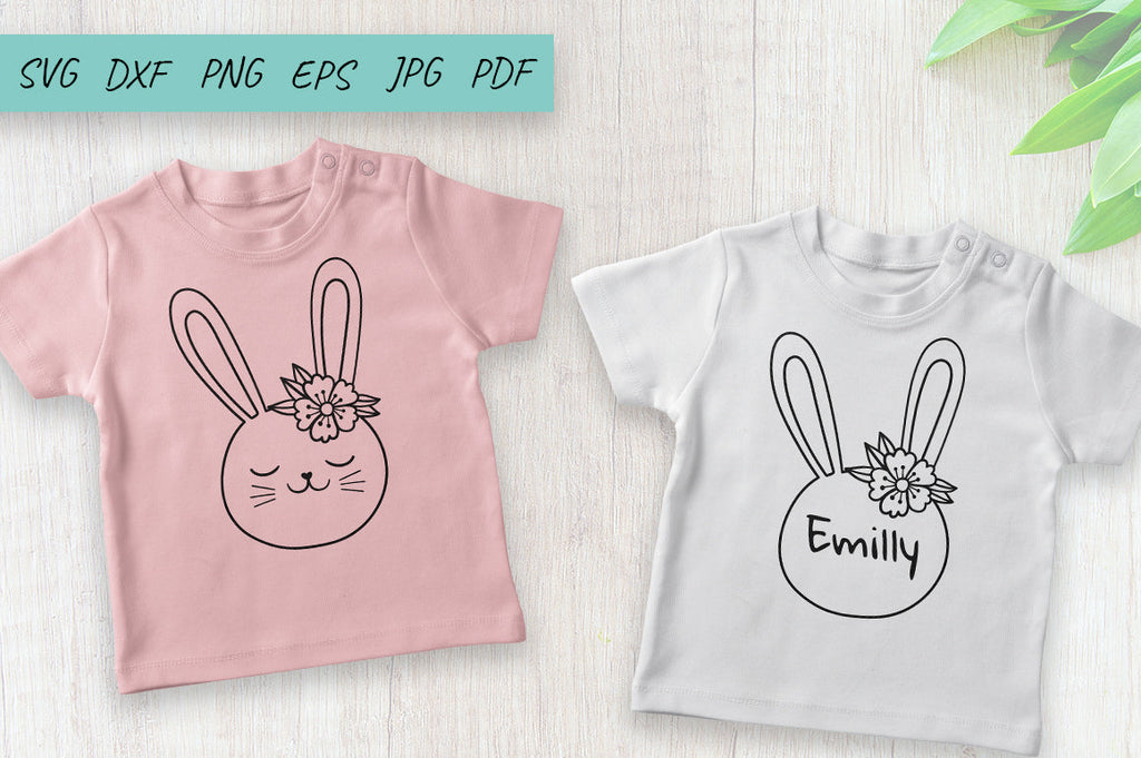 Easter Bunny Monogram SVG DXF, EPS, PNG - Easter bunny SVG - So Fontsy
