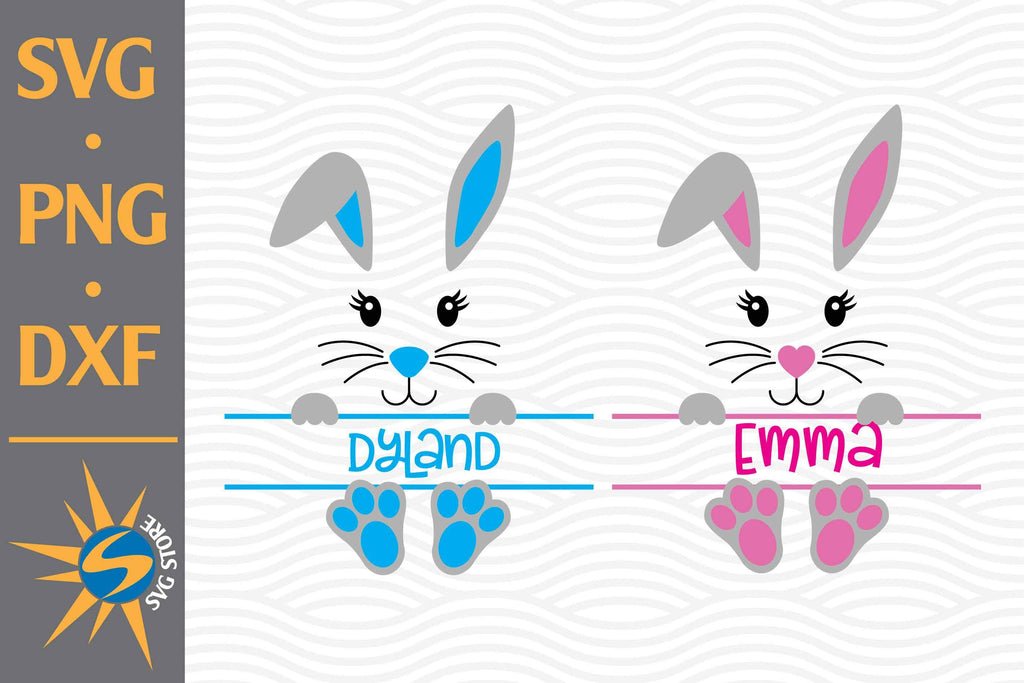 Easter Bunny Monogram SVG, PNG, DXF Digital Files Include - So Fontsy