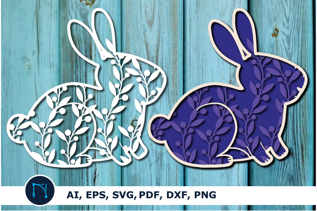 Easter Bunny SVG, layer paper cut svg - So Fontsy