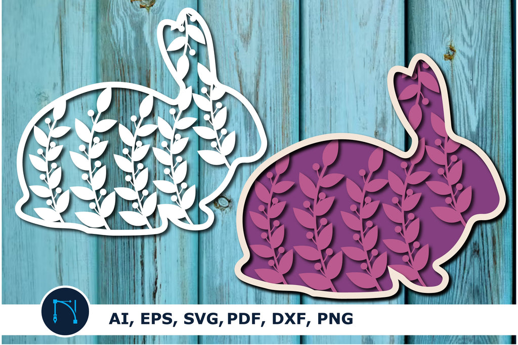 Easter Bunny SVG, layer paper cut svg - So Fontsy