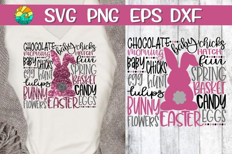 Easter Bunny - Words - EASTER - SVG - DXF - EPS - PNG - So Fontsy