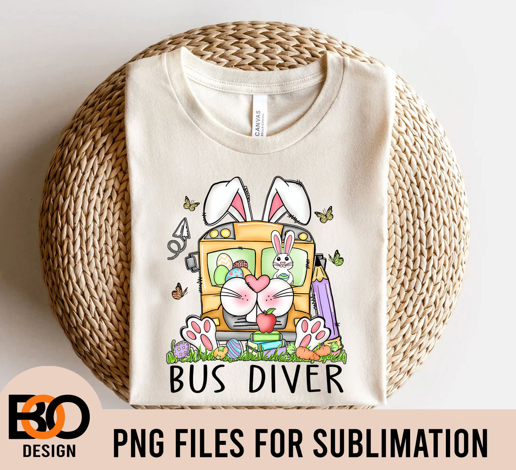 Easter Bus Driver Png, Driver Life, Bus Driver Png, Easter Png, Bunny's ...