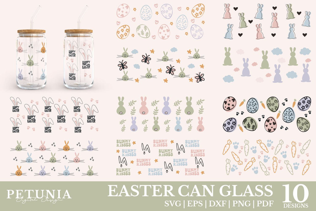 Easter Can Glass SVG Bundle | Easter SVG Bundle - So Fontsy