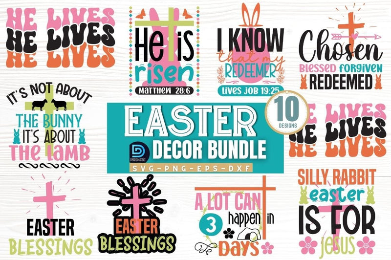 Easter Decor SVG Bundle, Happy Easter SVG Bundle - So Fontsy