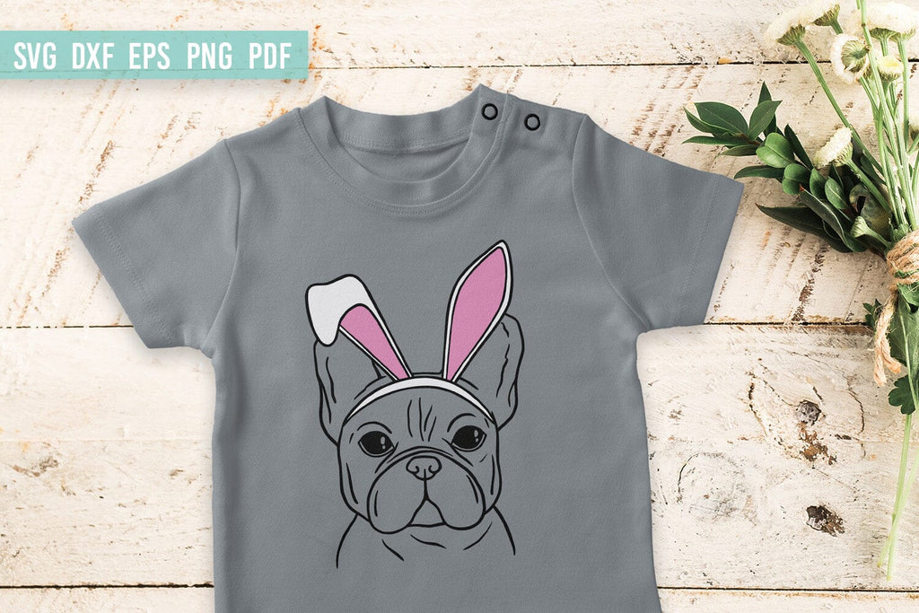 Easter Dog SVG | French Bulldog SVG | Dog with rabbit ears - So Fontsy
