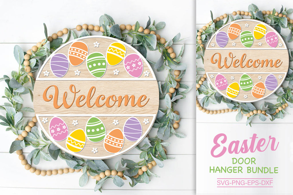 Easter Door Hanger Svg, Easter Bundle Svg, Spring Door Sign Bundle - So ...