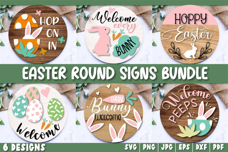 Easter Door Round Signs Bundle | Easter Bundle SVG - So Fontsy