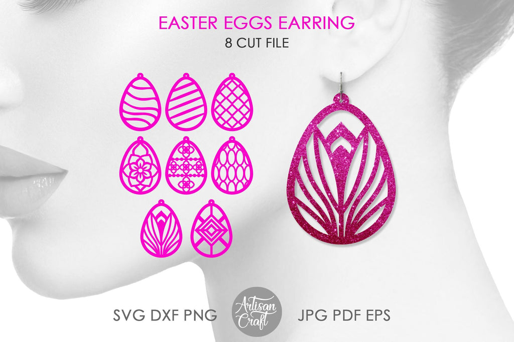 Easter earring SVG, Easter eggs earring SVG | So Fontsy