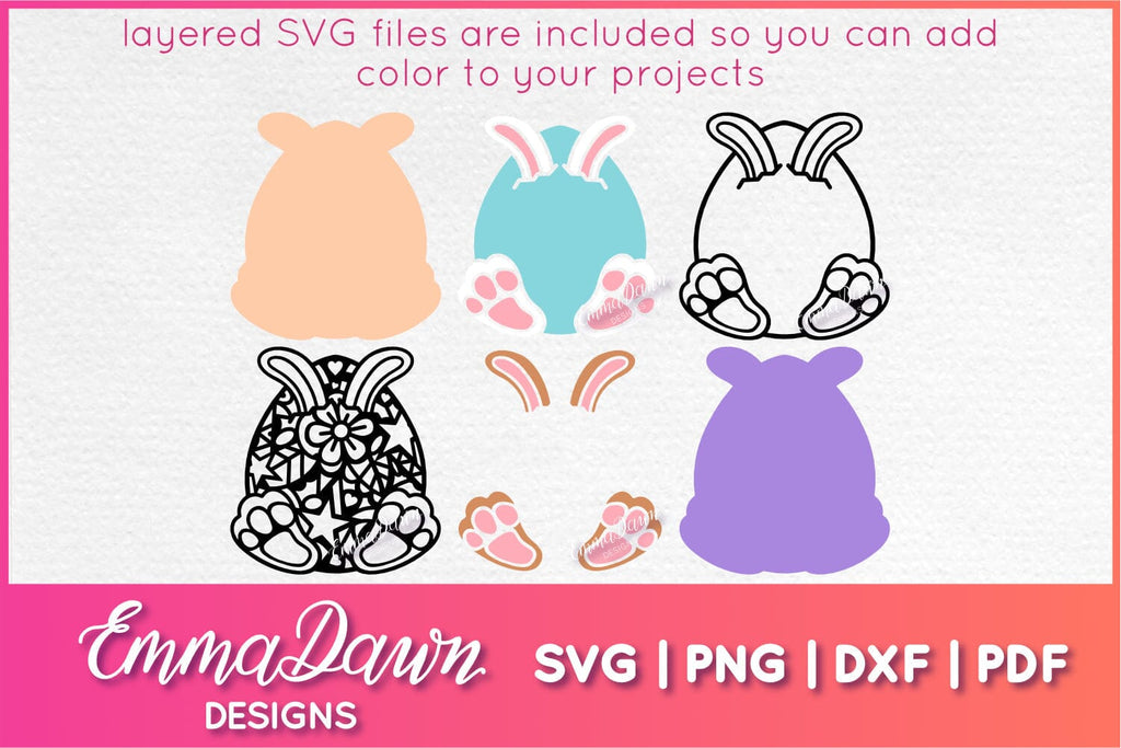 Easter Egg Bunny SVG, Cute Bunny Rabbit SVG - So Fontsy