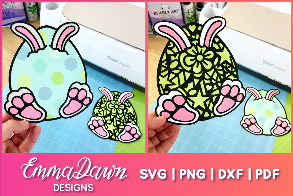 Easter Egg Bunny SVG, Cute Bunny Rabbit SVG - So Fontsy