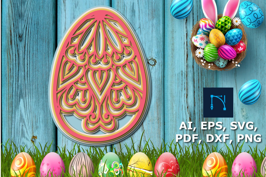 Easter egg multi-layer SVG cut file for decor - So Fontsy