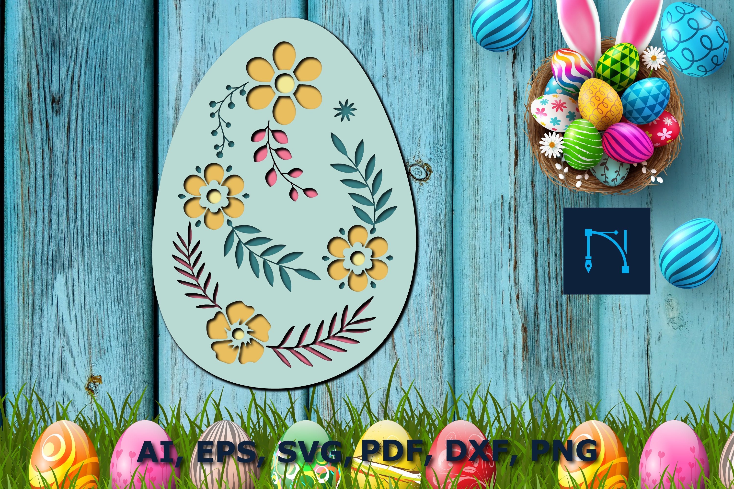 Easter egg multi-layer SVG cut file for decor - So Fontsy