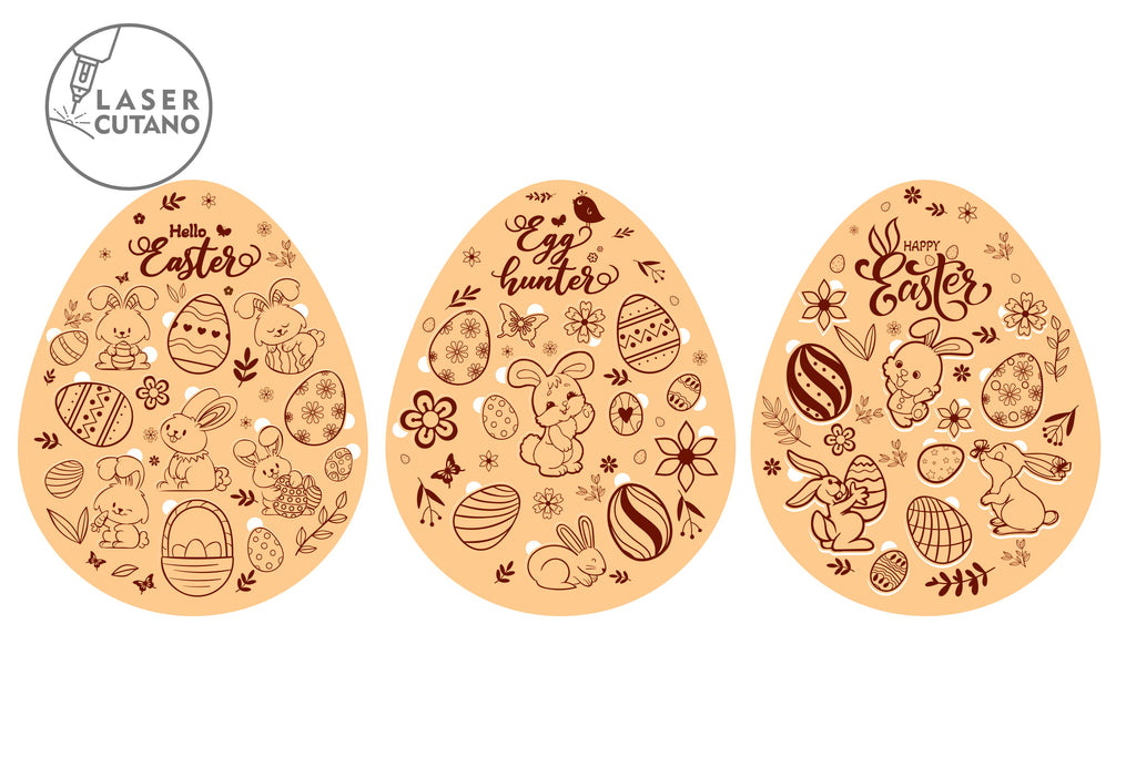 EASTER EGG Puzzle SET OF 3 Laser Cut Files, Easter Kids Designs ...