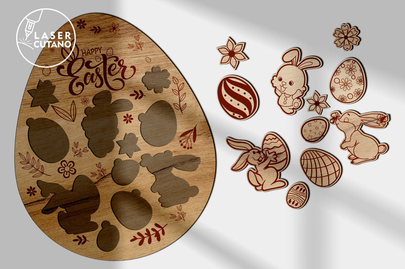 EASTER EGG Puzzle SET OF 3 Laser Cut Files, Easter Kids Designs ...