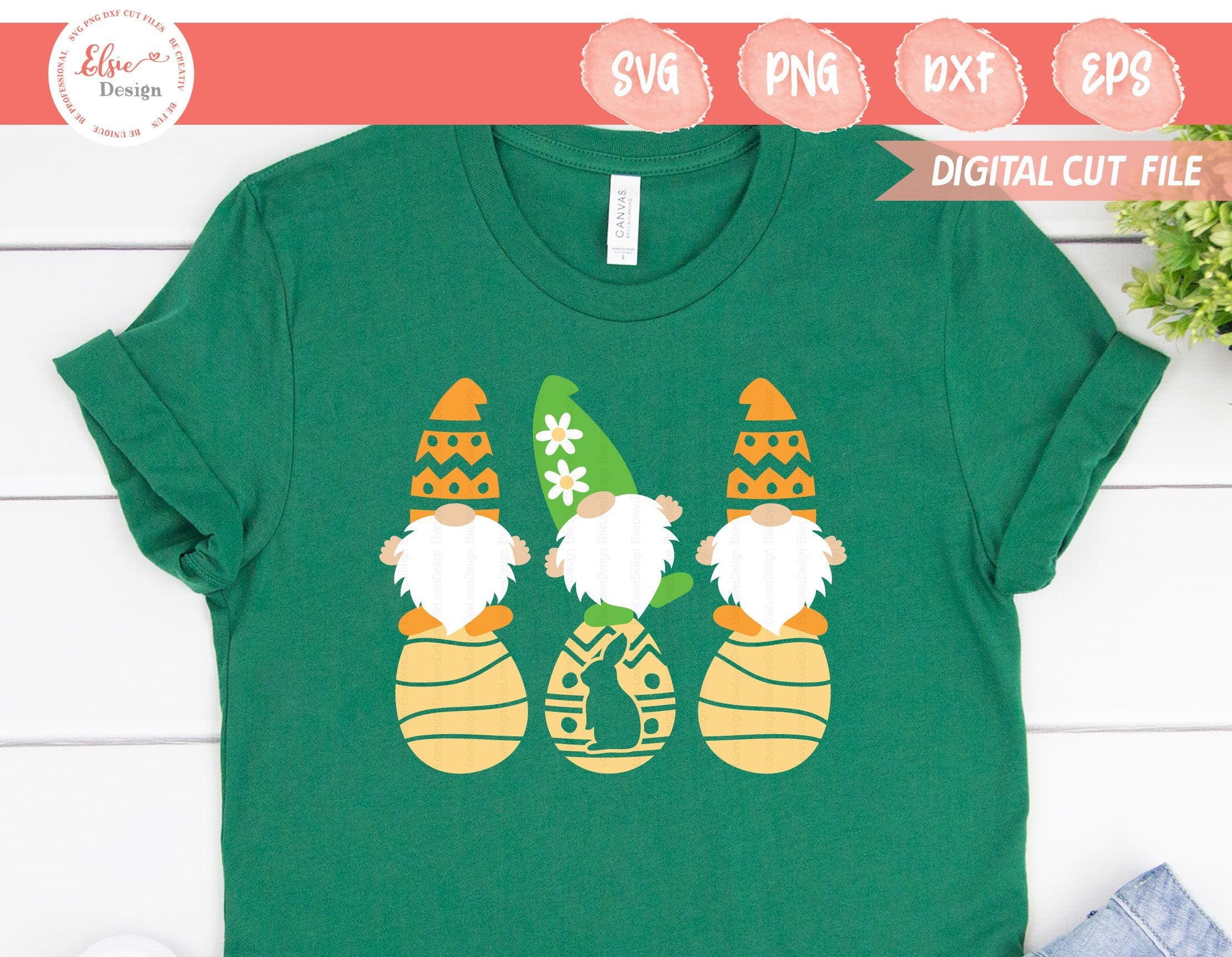 Easter Gnomes Standing On Easter Eggs - SVG, PNG, DXF, EPS - So Fontsy