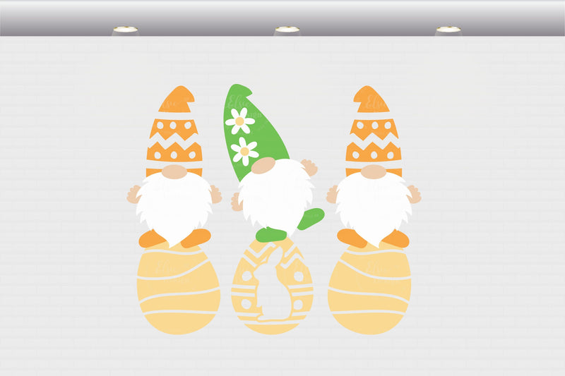 Easter Gnomes Standing On Easter Eggs - SVG, PNG, DXF, EPS - So Fontsy