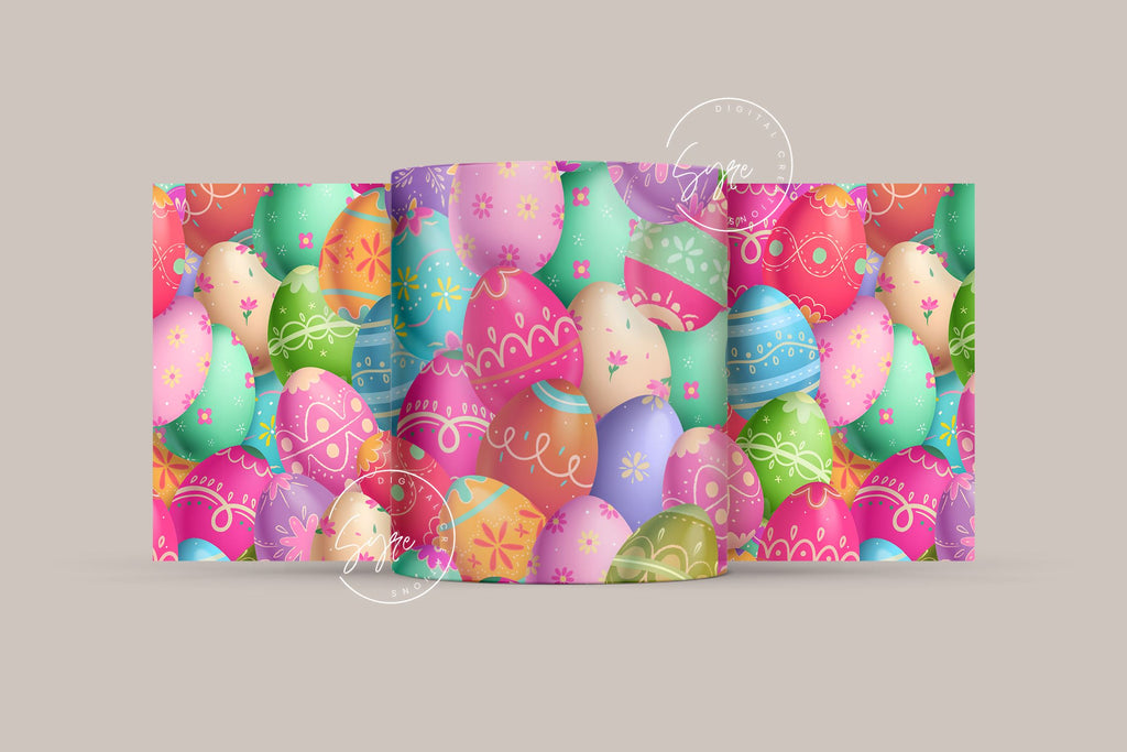 Easter Mug Design, Easter Egg Mug Wrap, Colorful Easter Eggs Coffee Mug ...