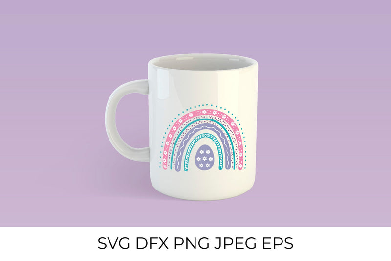 Easter Rainbow SVG Bundle. Cute Easter Rainbow Clipart Set - So Fontsy