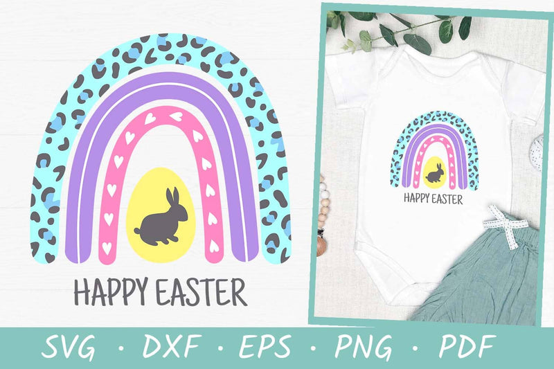 Easter Rainbow SVG Cut File | Easter Bunny SVG | Easter SVG - So Fontsy