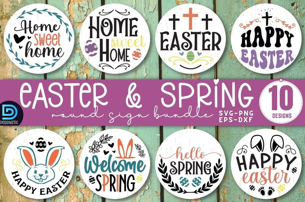 Easter Round Sign SVG Bundle - So Fontsy