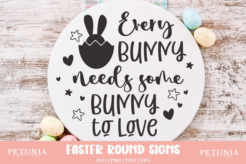 Easter Round Signs SVG Bundle | Happy Easter SVG - So Fontsy