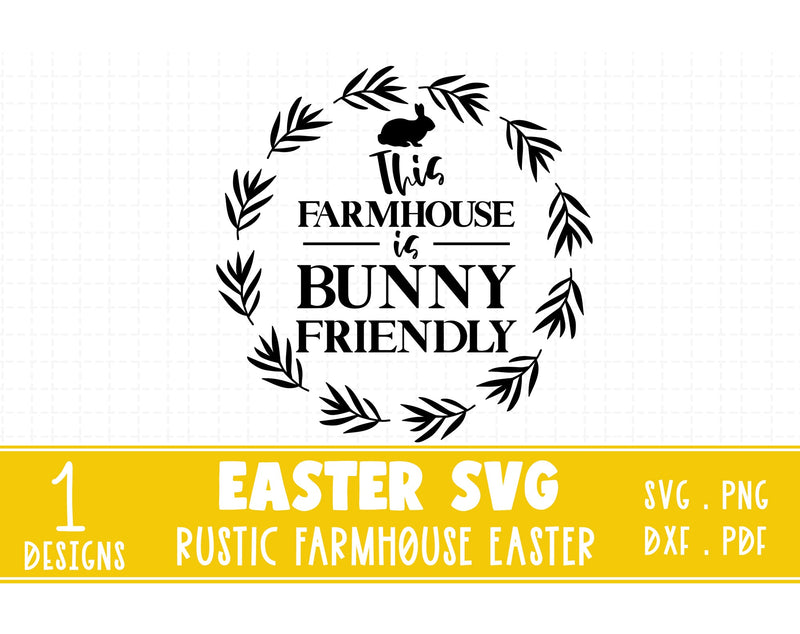Easter rustic farmhouse svg,This farmhouse is bunny friendly svg - So ...