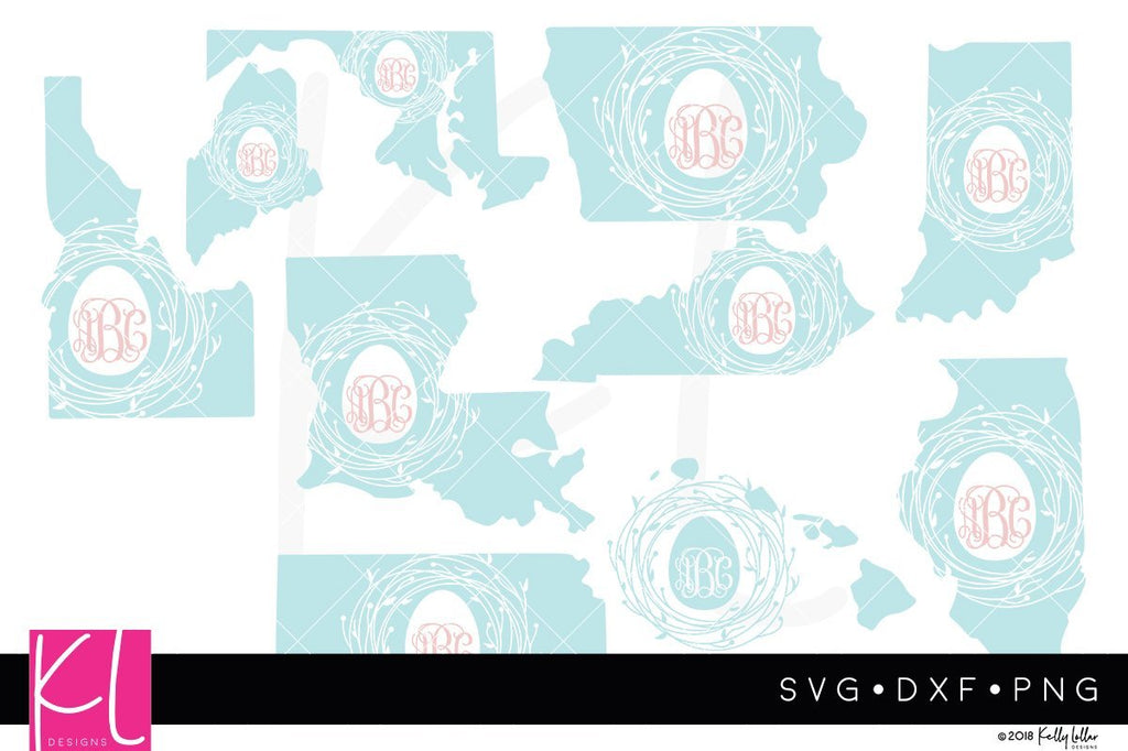 Easter State Monogram Bundle - So Fontsy